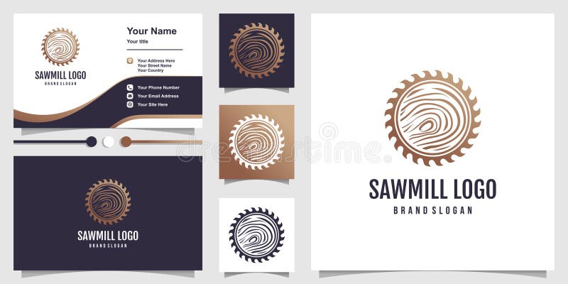 Saw Mill Logo Design with Creative Element Concept Premium Vector Stock ...