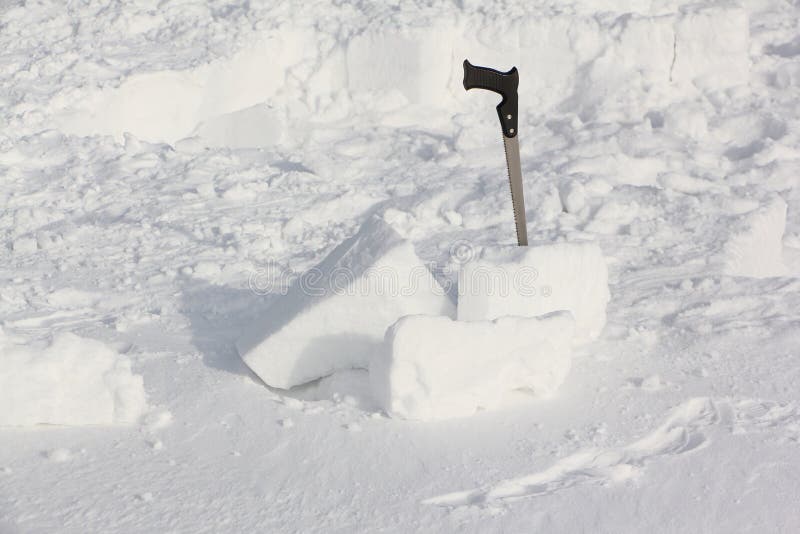 Saw for Sawing Snow Blocks for Building an Igloo Stock Photo - Image of ...
