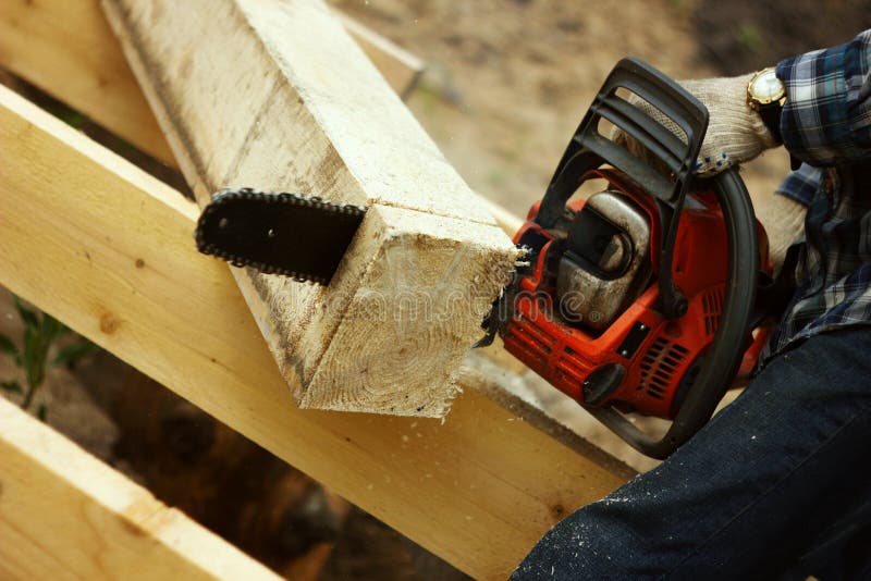 Saw Sawing Timber Summer Outdoors Stock Image - Image of lumberjack ...