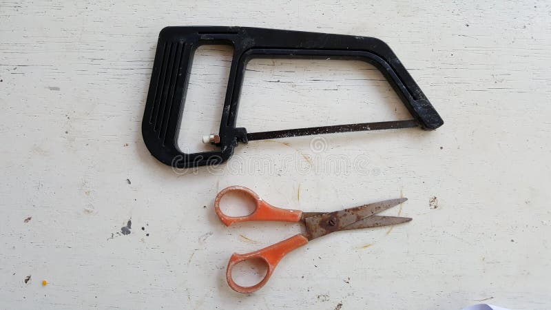 Saw and scissors stock image. Image of steel, silver - 65797255