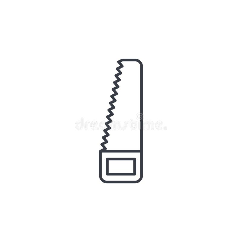 Saw Thin Line Icon. Linear Vector Symbol Stock Vector - Illustration of ...