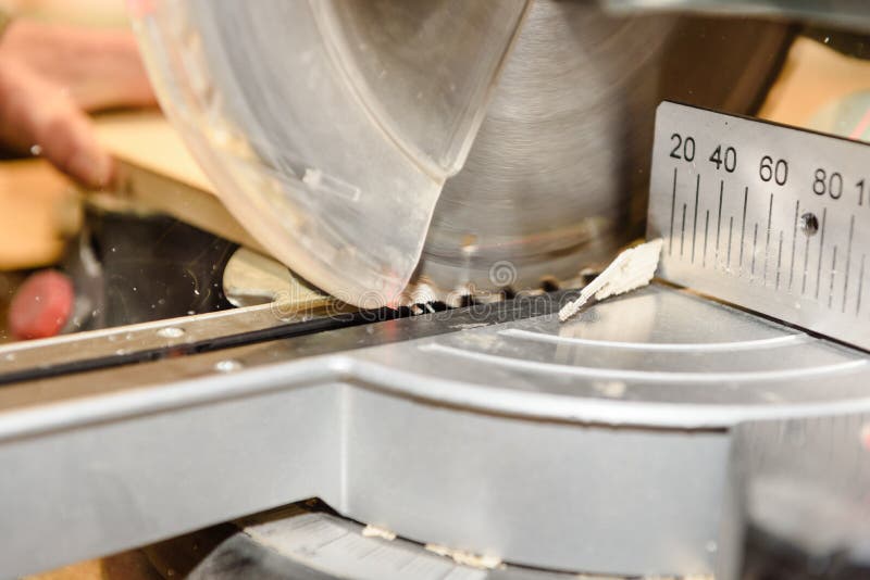 Saw the Tree in the Home Workshop. a Man Sawing Boards Stock Image ...