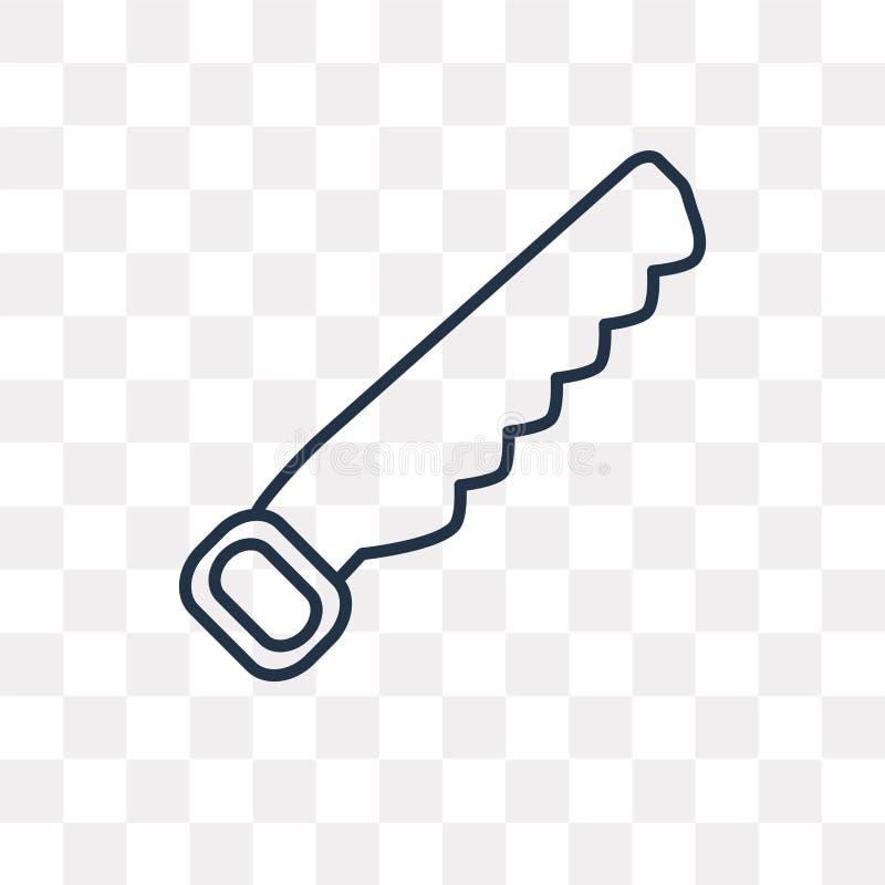 Saw Vector Icon Isolated on Transparent Background, Linear Saw T Stock ...