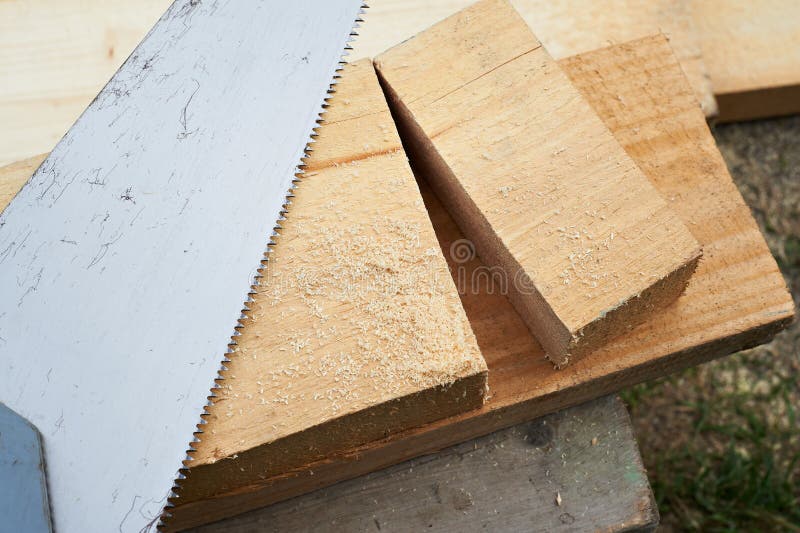 Saw and wooden boards stock image. Image of iron, measuring - 27154821