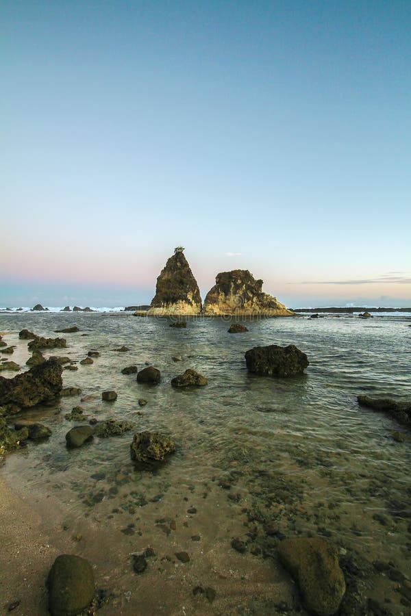 Sawarna Beach stock photo. Image of travel, beach, nature - 87905602