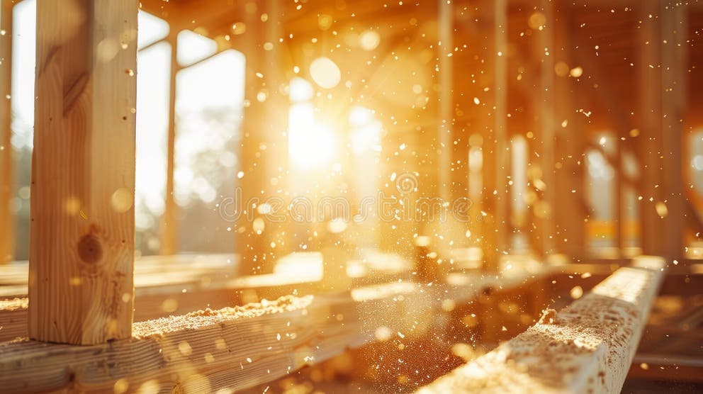 Sawdust in Sunlight at a Construction Site Stock Image - Image of ...