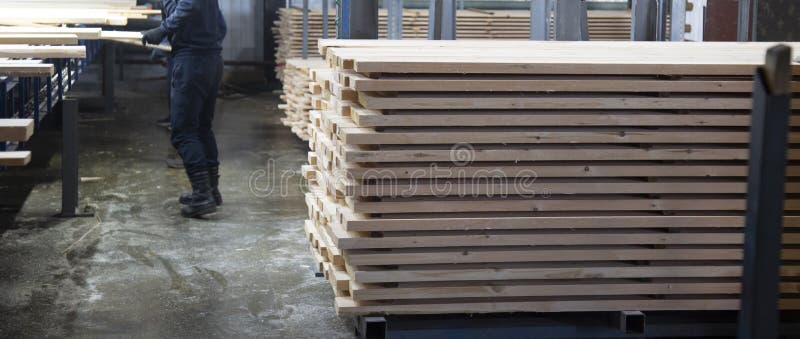 Sawing Logs into Boards.Timber Products Warehouse on a Specialized Site ...