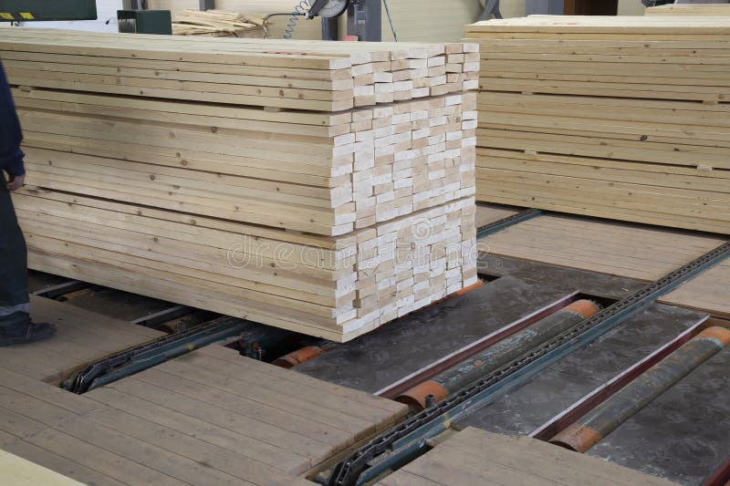 Sawing Logs into Boards.Timber Products Warehouse on a Specialized Site ...