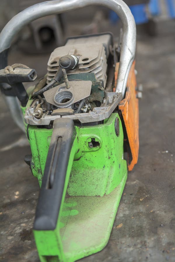 Sawing Machine Used for Cutting Trees. Stock Photo - Image of trees ...