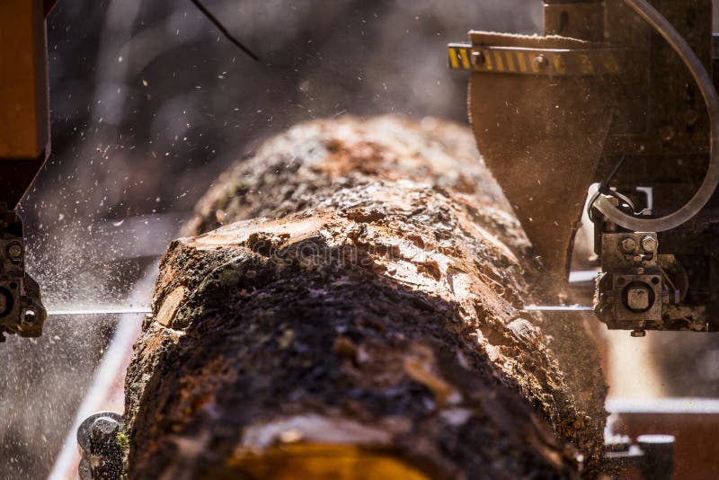 Sawmill Cutting Log stock image. Image of manufacture - 69756979