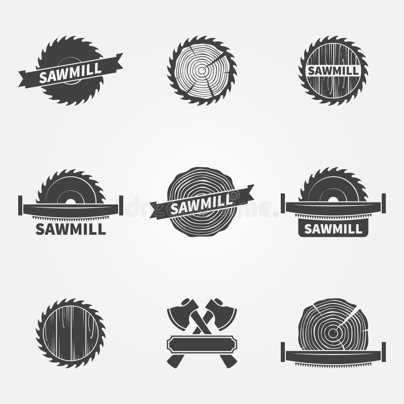 Sawmill logo or label stock vector. Illustration of concept - 55857459
