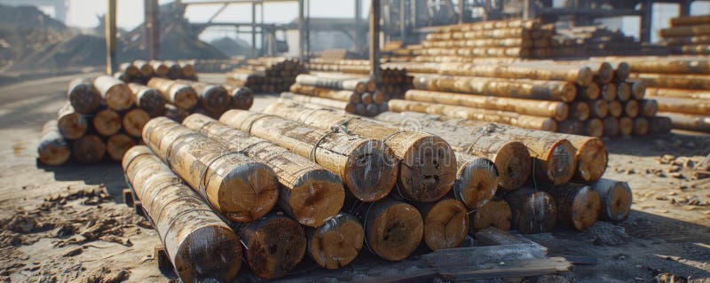 Sawmill Logs Showing Distinct Patterns and Textures Natural Timber ...