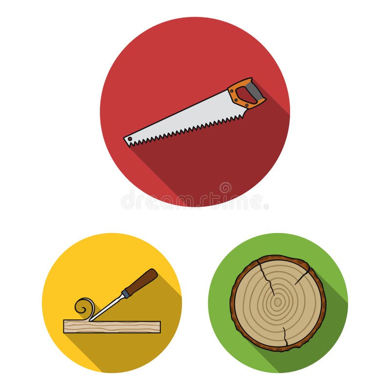 Sawmill and Timber Flat Icons in Set Collection for Design. Hardware ...