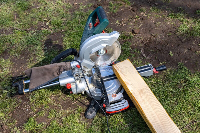 Sawmill Timber Harvesting Process. Miter Saw for Cutting Wood at Work ...