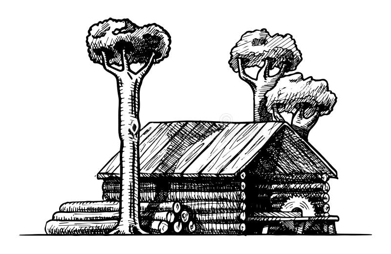 Sawmill stock vector. Illustration of classic, engraving - 43152700