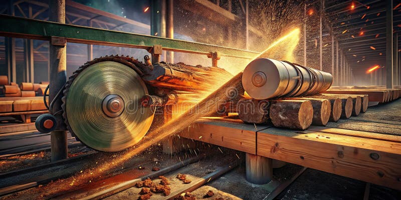 Efficient Lumber Production at the Sawmill a Powerful Log Cutting ...