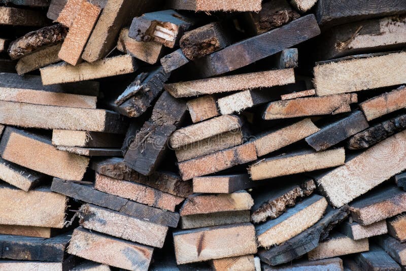 Sawn Boards Stacked, a Lot of Firewood Stock Image - Image of detail ...