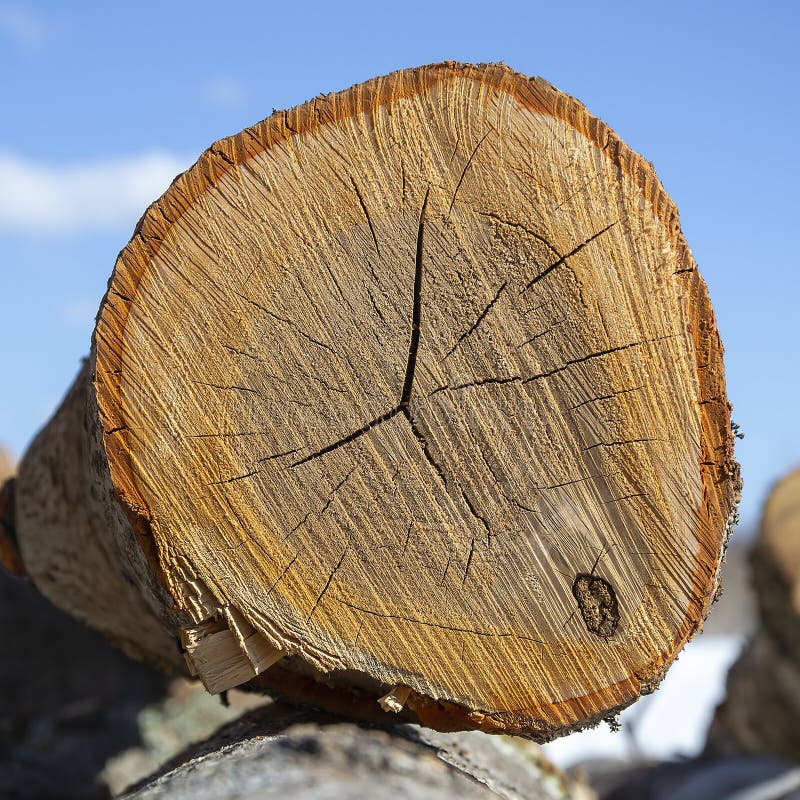 Sawn log end face stock image. Image of growth, closeup - 215862649