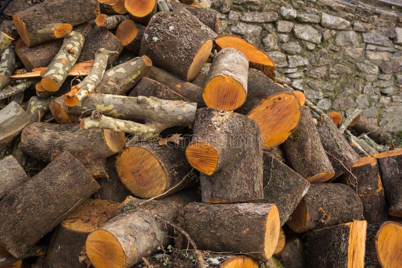 Sawn Logs Stacked in a Large Scenic Bunch Stock Photo - Image of lumber ...
