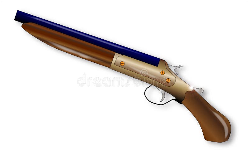 Sawn Off Shotgun stock illustration. Illustration of graphic - 57665707