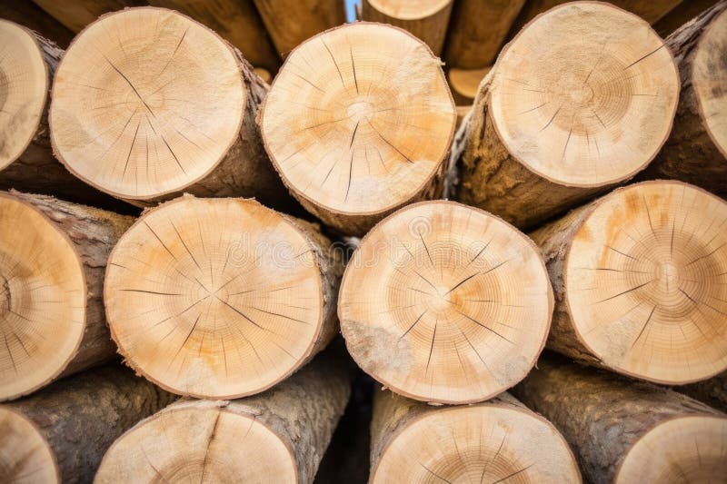 Sawn Timber Ends Showcasing Ring Structure Stock Photo - Image of wood ...