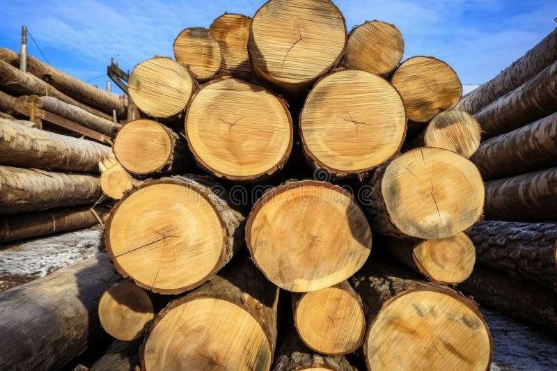 Sawn Timber Ends Showcasing Ring Structure Stock Illustration ...