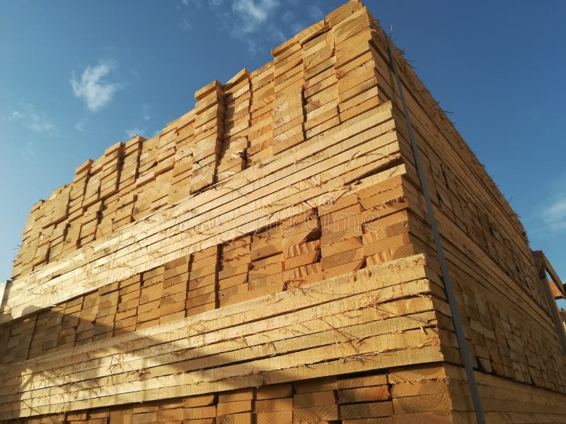 Sawn timber stock photo. Image of stacked, timber, sawn - 98616612