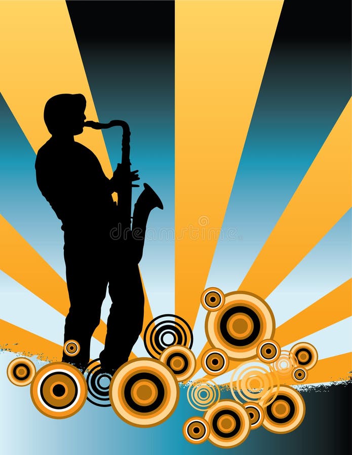 Saxophone Player Silhouettes Stock Vector - Illustration of blue ...