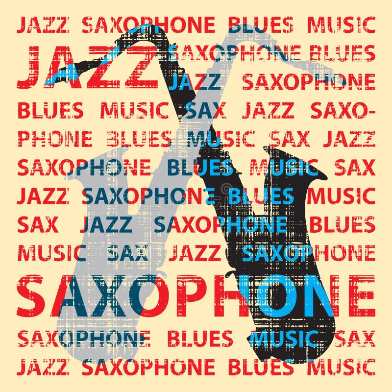 Saxofón del jazz ilustración del vector. Ilustración de azul - 14670822