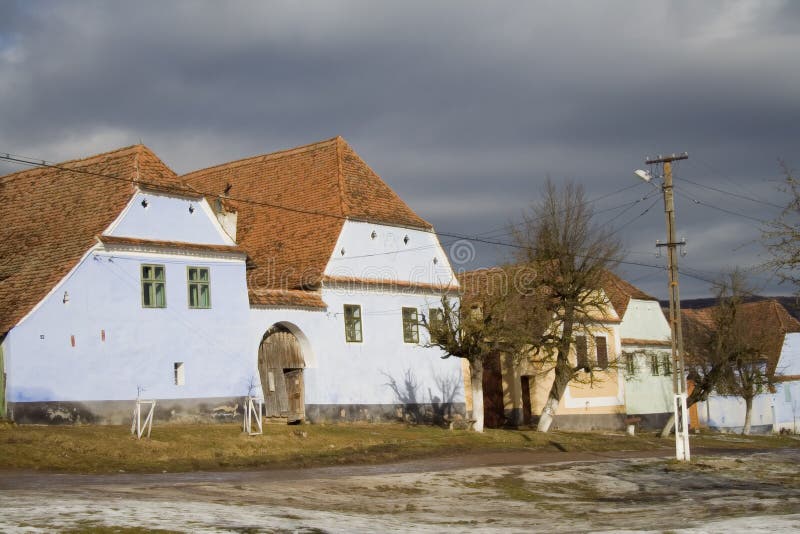 Saxon Village in Transylvania Stock Image - Image of house, village ...
