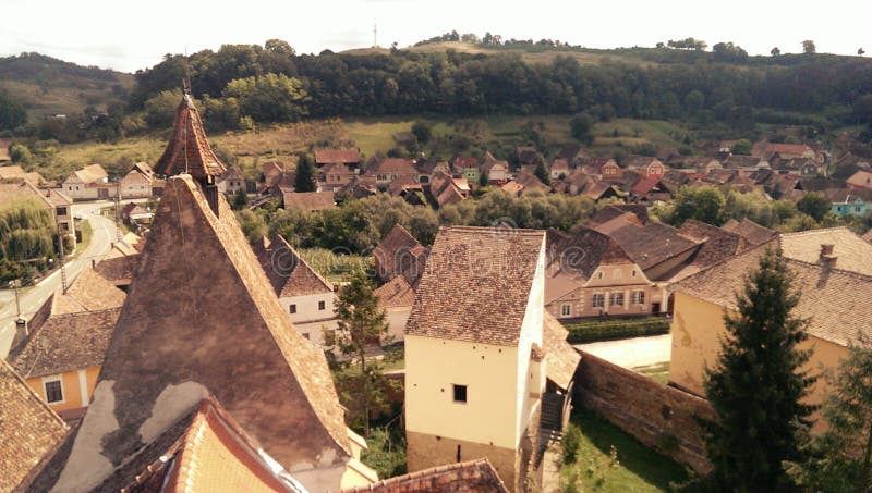 Saxon Village in Transylvania Stock Image - Image of house, village ...