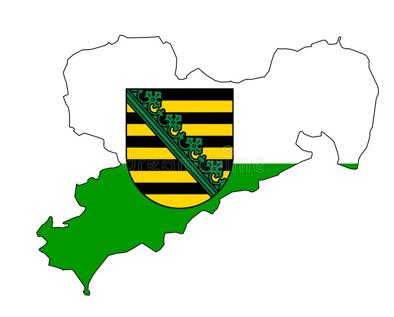 Saxony region map stock illustration. Illustration of symbol - 183569181