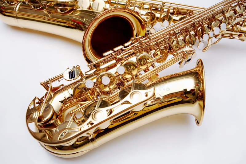 Saxophone Getrennt Im Schattenbild Stockfoto - Bild von saxophone ...