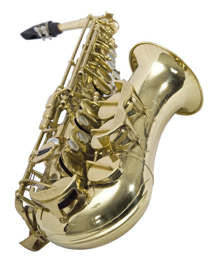 Saxophone stock image. Image of entertain, brass, isolated - 1314777
