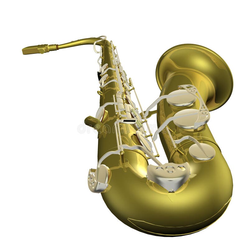 Saxophone 3d illustration stock illustration. Illustration of music ...