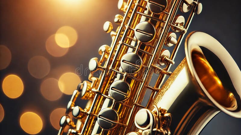 Saxophone with a Background Suitable for a Banner, Providing Copy Space ...