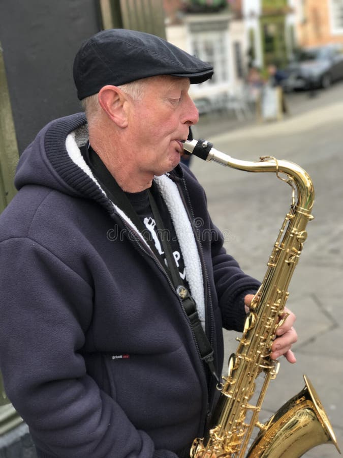Saxophone busker editorial photography. Image of busking - 90666282