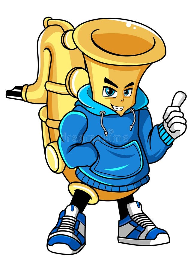 Saxophone Cartoon Character Vector Transparent Background Stock Vector ...