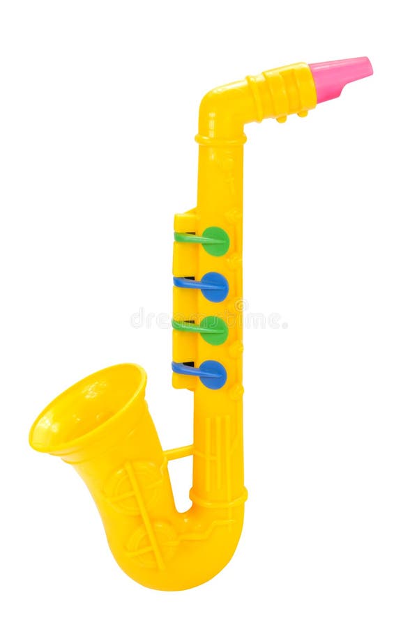 Saxophone Pour Des Enfants, Plastique Sur Un Fond D'isolement Photo ...