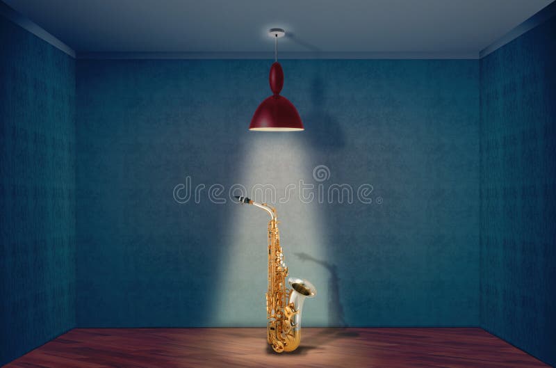 Saxophone stock image. Image of metal, jazz, room, instrument - 69187903