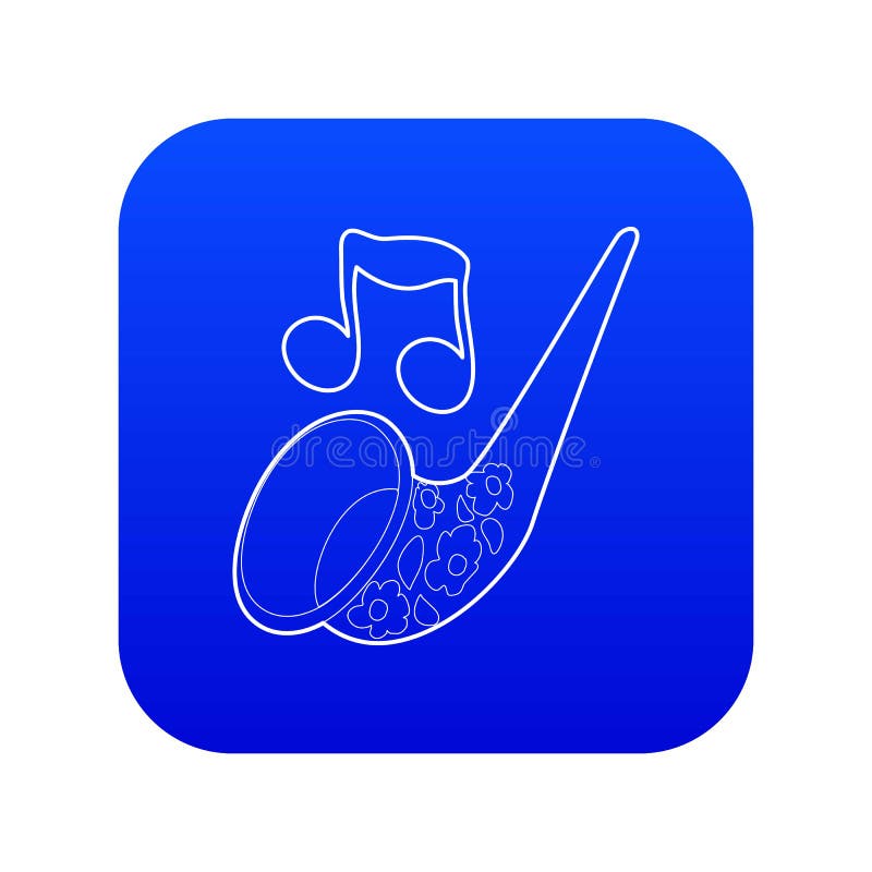 Saxophone icon blue vector stock vector. Illustration of flower - 154717590