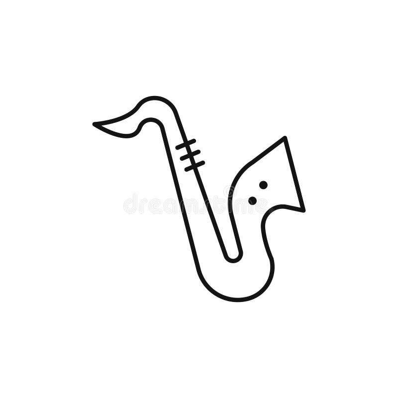 Saxophone Icon Isolated on White Background Stock Vector - Illustration ...