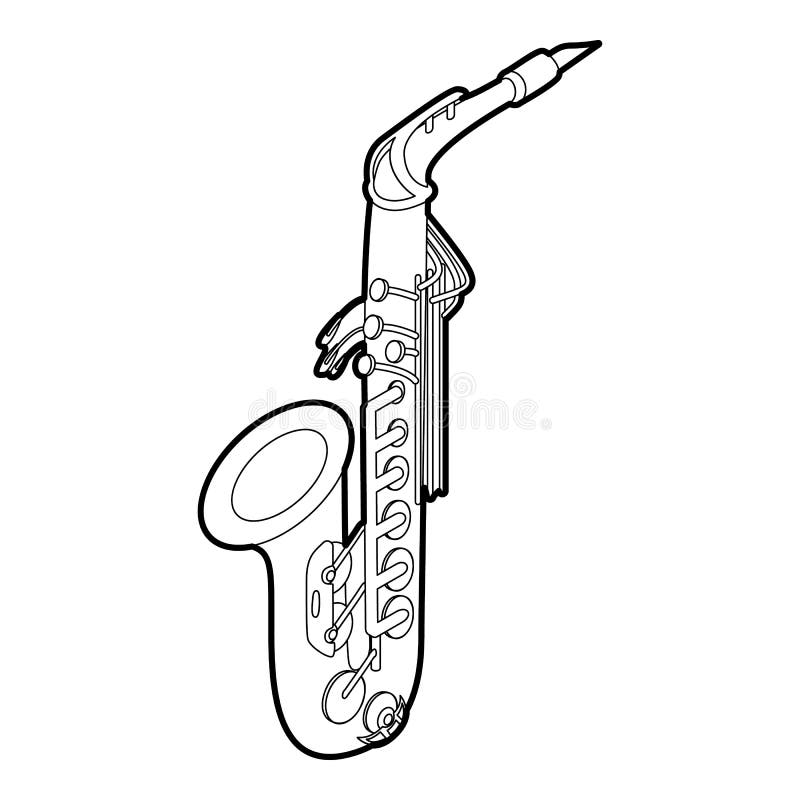 Saxophone Icon, Outline Isometric Style Stock Vector - Illustration of ... Saxophone Icon, Outline Isometric Style Stock Vector - Illustration of ...