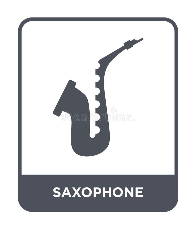 Saxophone Icon in Trendy Design Style. Saxophone Icon Isolated on White ...