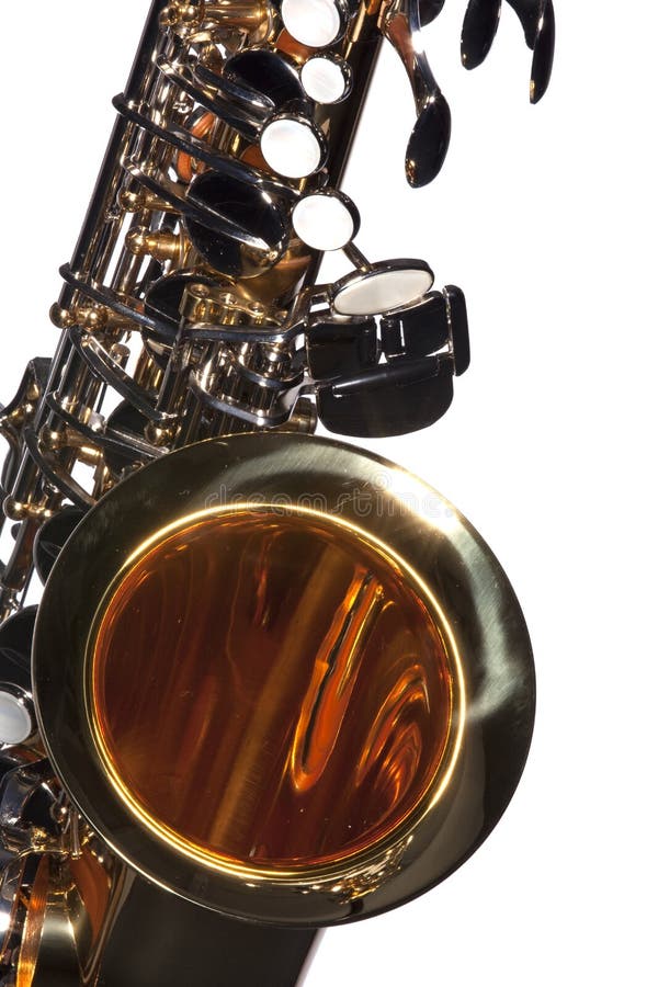 Saxophone Isolated on White Stock Image - Image of horizontal, jazz ...