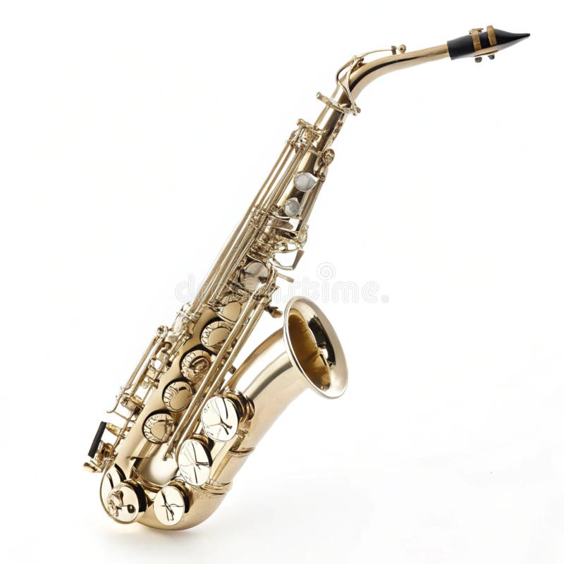 Saxophone Isolated on White Background. Music Concept Stock ...