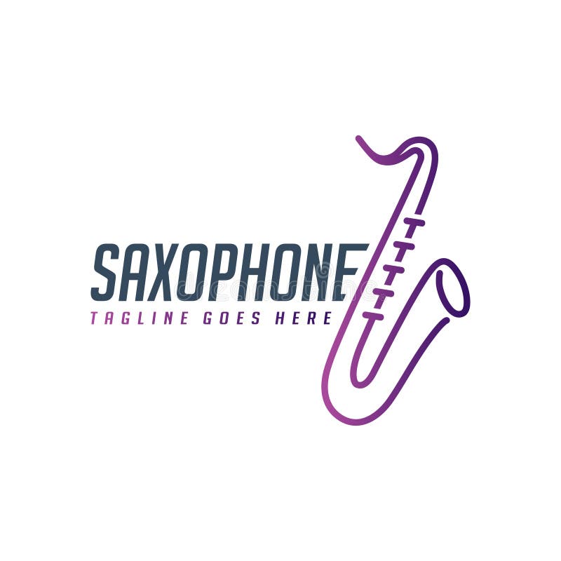 Saxophone logo design stock illustration. Illustration of band - 178135674