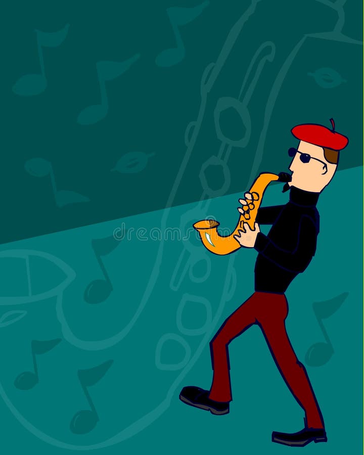 Saxophone Man stock illustration. Illustration of tenor - 1732811