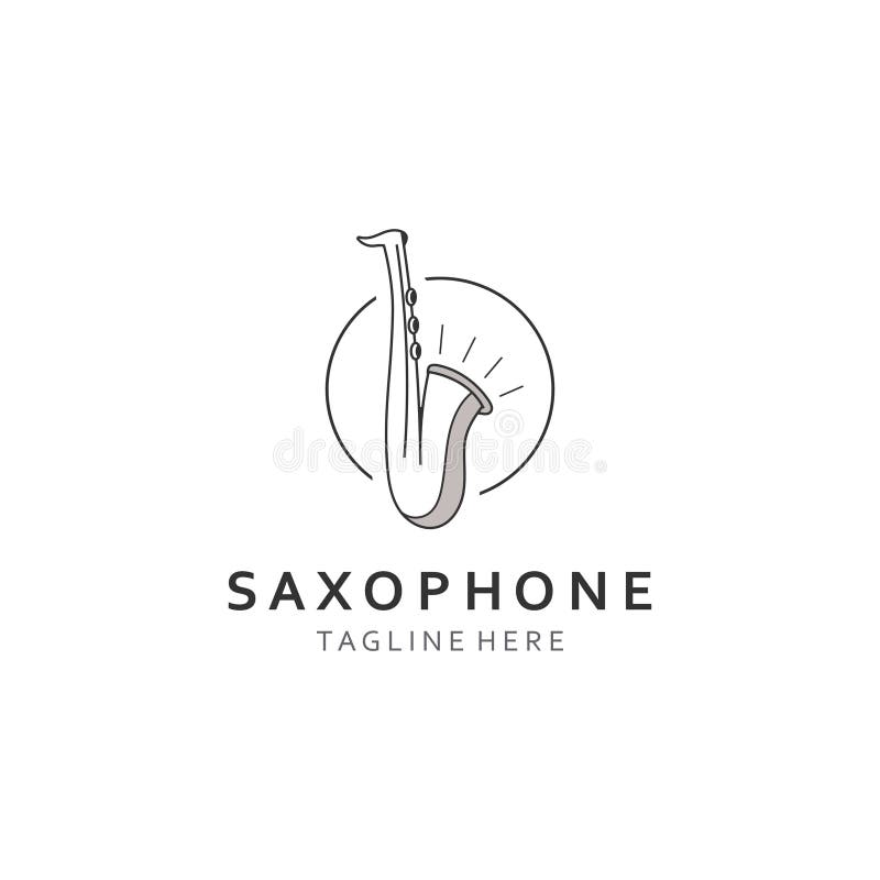 Saxophone Music Logo Design Simple Modern and Minimalist Illustration ...