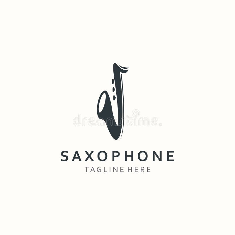 Saxophone Music Logo Design Simple Modern and Minimalist Illustration ...